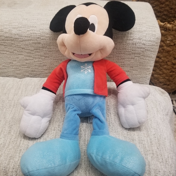 Disney | Toys | Disney Mickey Mouse Snowflake Plush 2 Red Blue Sparkle ...